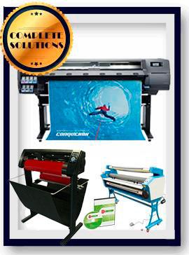Plotter HP Latex 315 - NEW + 63 Inch Cold Laminator Machine + 53" Vinyl Cutter with Stand with ...
