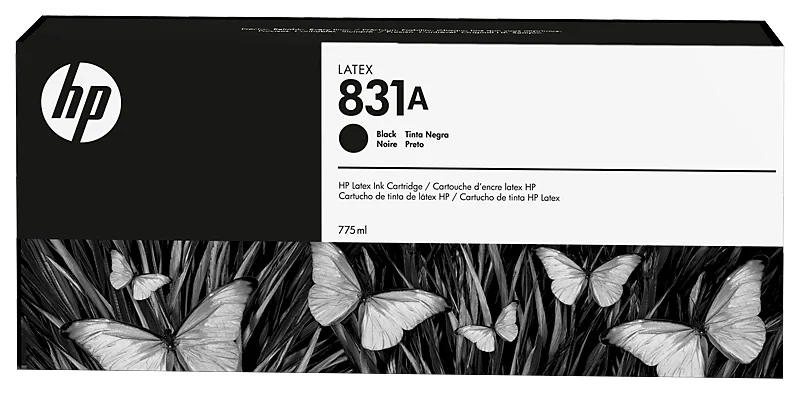 HP 831A Black Ink Cartridge 775ml for HP Latex 310, 315, 330, 335, 360 ...