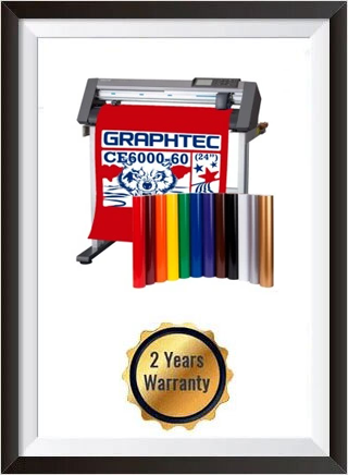 24" Graphtec CE6000-60 Vinyl Cutter Plotter w/ Stand & BONUS 12-roll ...
